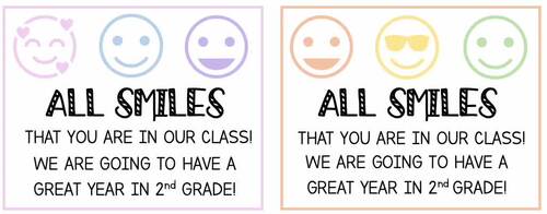 "All Smiles" Back to School Gift Tag for Keychain (Grades Prek- 6th)