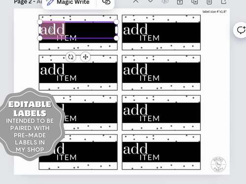 ADD ON EDITABLE Classic Black & White Labels for Storage Drawers | 24 ...