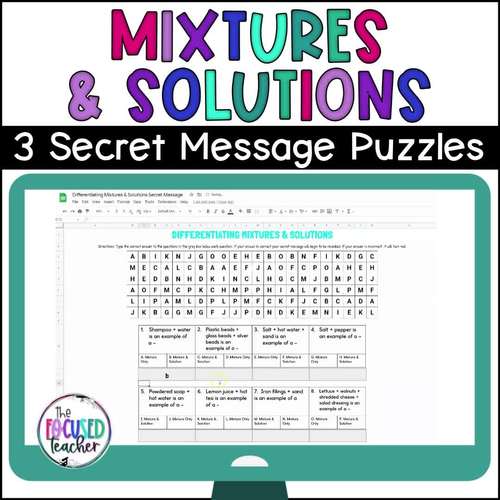 4th & 5th Grade Mixtures and Solutions Activities | Print & Digital ...