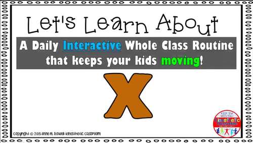 Alphabet Activity Letter Sound X PowerPoint by Kinesthetic Classroom