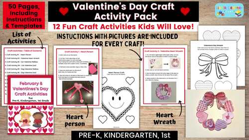 Valentine's Day Craft Activity Pack by Little Learner Zone | TPT