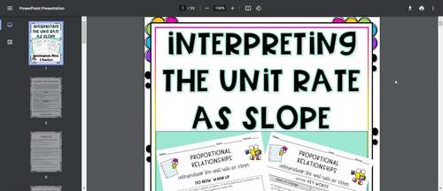 Interpreting the Unit Rate as Slope Guided Notes | TPT