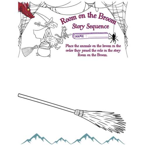 Room on the Broom Story Sequencing Activity | Full Color & B&W | PreK ...