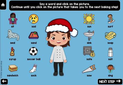 Christmas Baking - S - Digital Articulation Game - PowerPoint & Boom Cards™