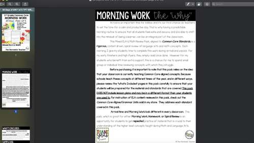 Morning Work Grade 3 Pack 1 by The Homesick Teacher | TPT