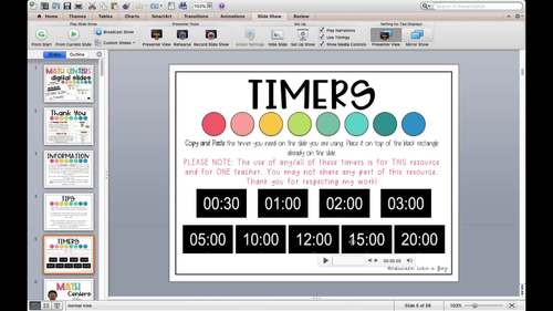 Math Center Digital Slides - Math Rotation Board - EDITABLE with Timers