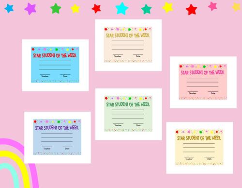 Printable Star Student of the Week, Editable Star Student of the Week ...