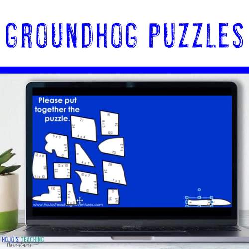 Print & Digital DIVISION Groundhog Day Math Craft Activity Game Puzzle