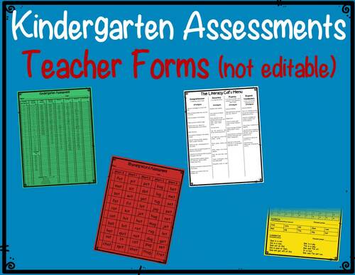 Kindergarten Reading & Writing Assessment & Data Forms With Editable ...