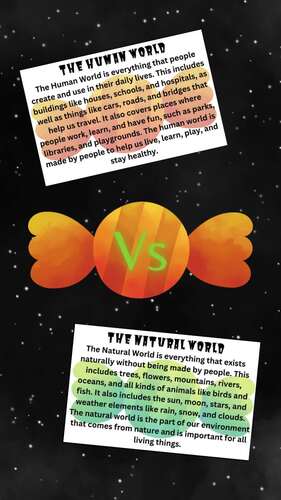 Halloween Candy Geography Matching Game, Human World Vs Natural World