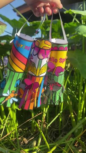 Spring Craft Windsock Art Projects Butterfly Rainbow Coloring Page ...