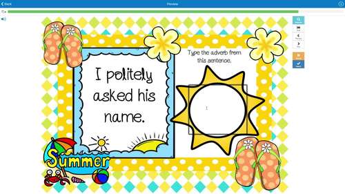 Summer Adverbs Grammar Boom Cards by The British Kitty | TPT