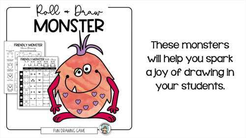 Roll a Monster Drawing Game • No Prep Halloween Art & Sub Lesson