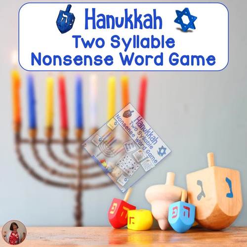 Hanukkah Two Syllable Nonsense Word Game by Elementary Matters | TPT
