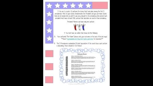 First 5 Presidents Political Cartoon Project US History Early Republic ...