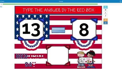 Memorial Day Math Subtraction Within 20 Math Boom™ Cards by The British ...