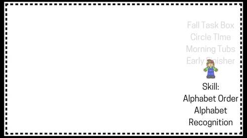 Build a Scarecrow Autumn Task Box Find the Missing Letter Activity ABC ...