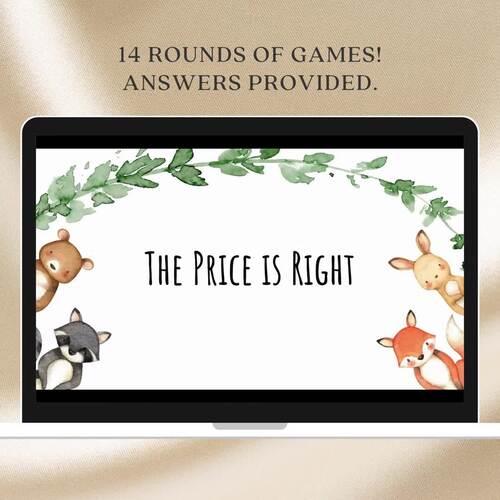 Woodland Animals Virtual Baby Shower Games by Moment Printables | TPT