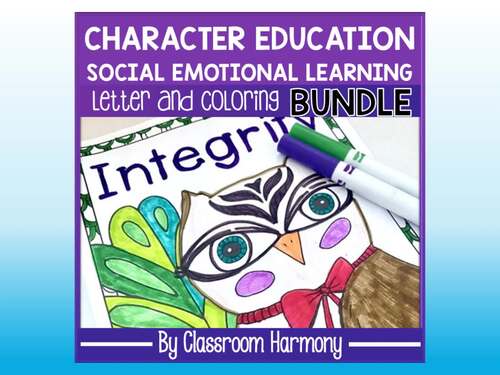 SEL Coloring Pages & Letter Writing BUNDLE | Character Education