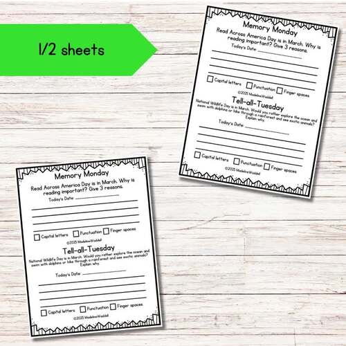 Rise and Write: March Daily Morning Work Writing Prompts for 2nd & 3rd ...