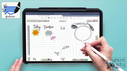 Any Year Kawaii Digital Teacher Planner and Bullet Journal for Goodnotes