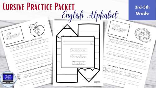 Ready to Use: Cursive Practice Packet (English Alphabet) | TPT