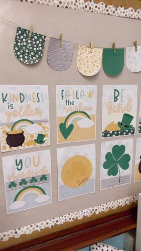 St. Patrick's Day Classroom Posters | Bulletin Board Decor | Kindness ...