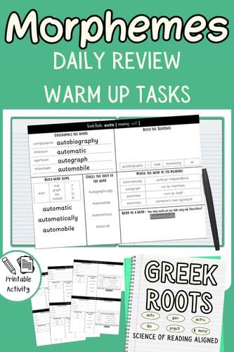 Greek Roots Morphemes & Etymology Daily Language Review Task Cards 5th ...