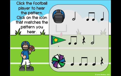 Half Note Music Rhythm Game for Google Slides Football Theme by ...