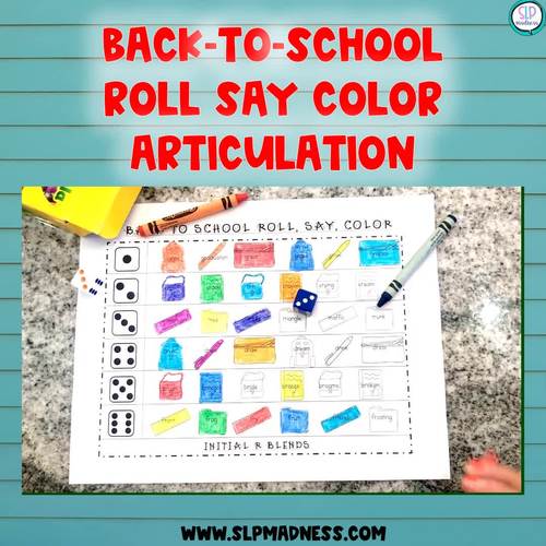 Back to School Articulation Game Sound Worksheets Speech Therapy No Prep