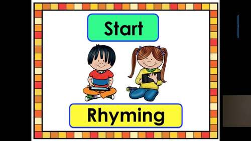 Rhyming PowerPoint Game With a Child's Voice Self-Checking Digital Center