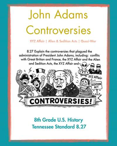 John Adams Controversies Reading Packet | XYZ Affair | Alien & Sedition ...