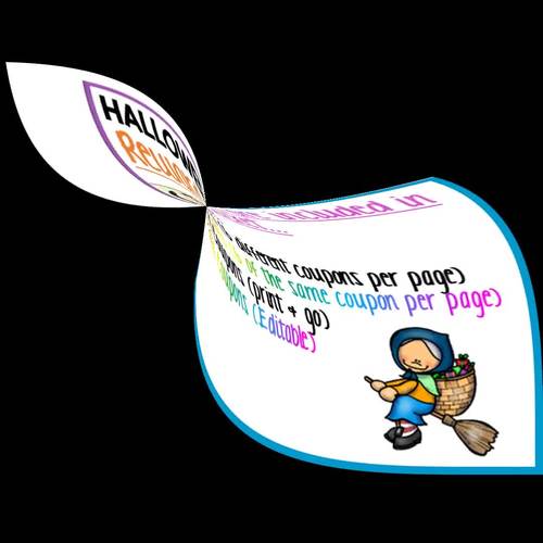 Halloween Treats / Halloween Party Reward Coupons / Vouchers - Editable!