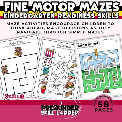Small Motor Mazes | Pre-K Maze Activities | | Worksheets by RFTS-Preschool