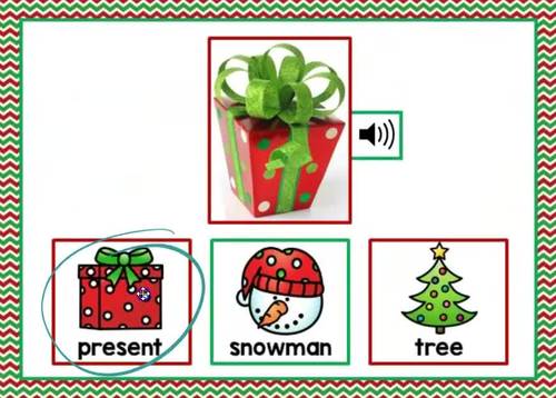 Christmas Vocabulary and WH- Questions with SOUND BOOM™ Preschool, Sped