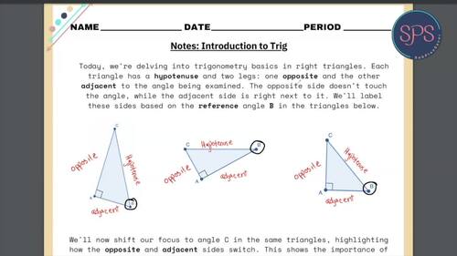 Emergency Sub Plan: Introduction to Trigonometry with Video by SubPlanSaver