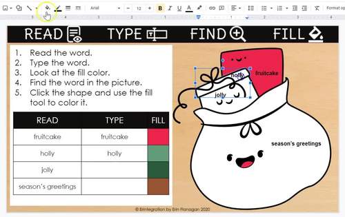 Christmas Color by Sight Word | Editable Typing Practice on Google Slides