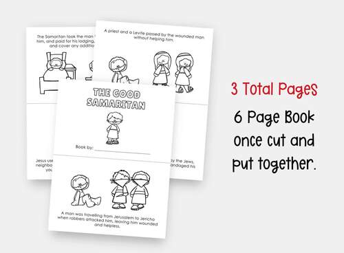 The Good Samaritan Bible Lesson, Sunday School Coloring Craft | TPT