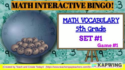 MATH BINGO 5th Grade SET #3 Math Vocabulary Digital Interactive GOOGLE ...