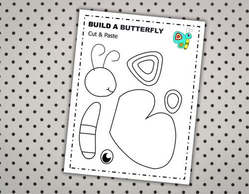 Butterfly Craft Template | Cut & Paste,Coloring | Insect Craft | Spring ...