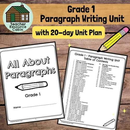 Grade 1 Paragraph Writing Unit (Printable + Google Slides™) | TPT