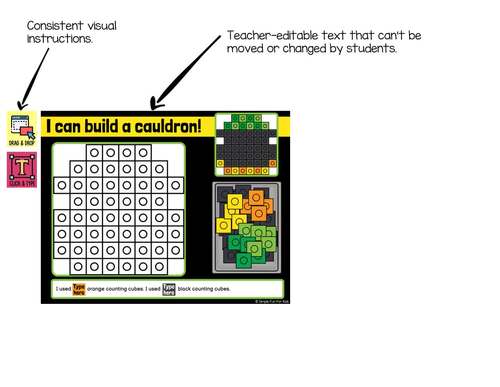 Fine Motor Math Digital Counting Cubes Halloween Build and Count Challenges