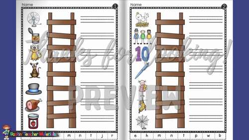 Word Ladders with Pictures for Primary Students - Paper/Pencil or Dry ...