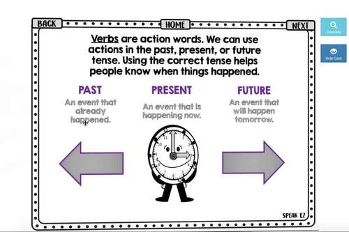 Interactive Boom Card Deck for Irregular and Regular Verb Tenses by ...