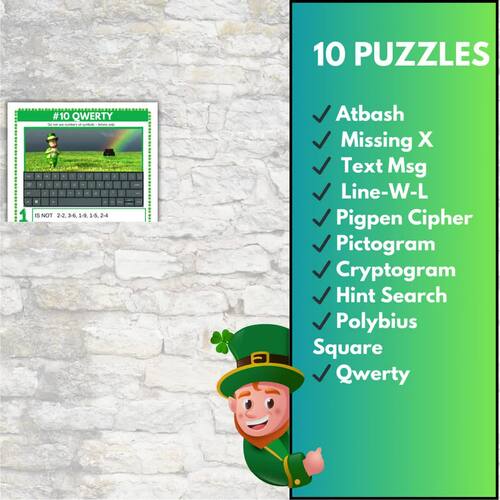 Printable Lucky Leprechaun Escape Room: 10 Puzzles, Ages 8 and Up