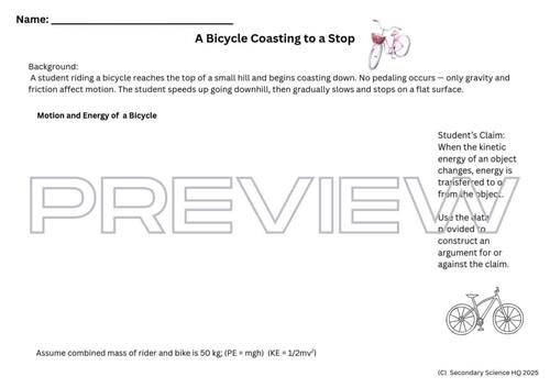 Energy Transfer & Kinetic Energy Change – Argument-Based Worksheets |MS ...