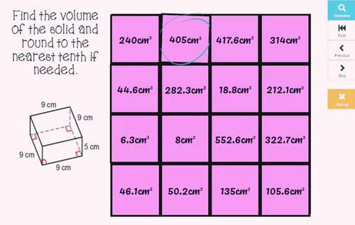 Volume of Solids Review Picture Reveal Boom Cards--Digital Task Cards