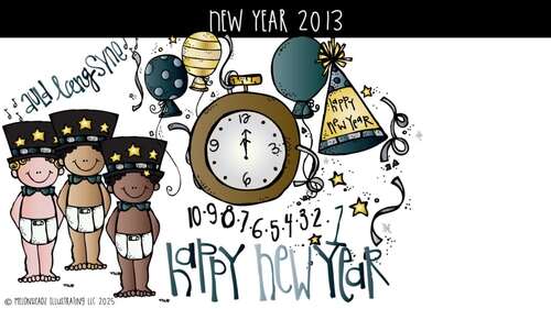 New Year clip art 2013. holiday clip art COLORED Version by Melonheadz ...