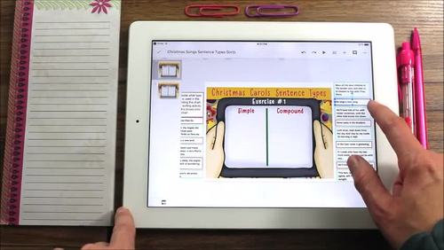 Sentence Structure in Christmas Carols Sorting Game, Digital & Traditional