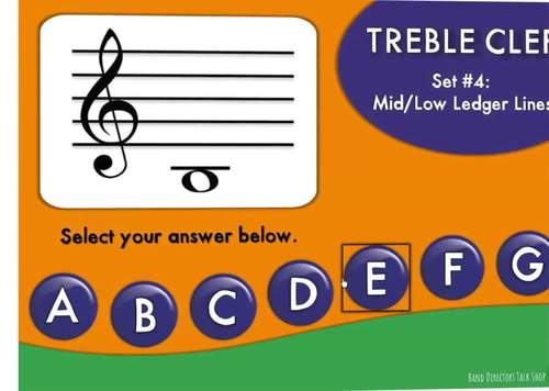 Treble Clef Note Names: Mid/Low Ledger Lines - Interactive Music Theory ...